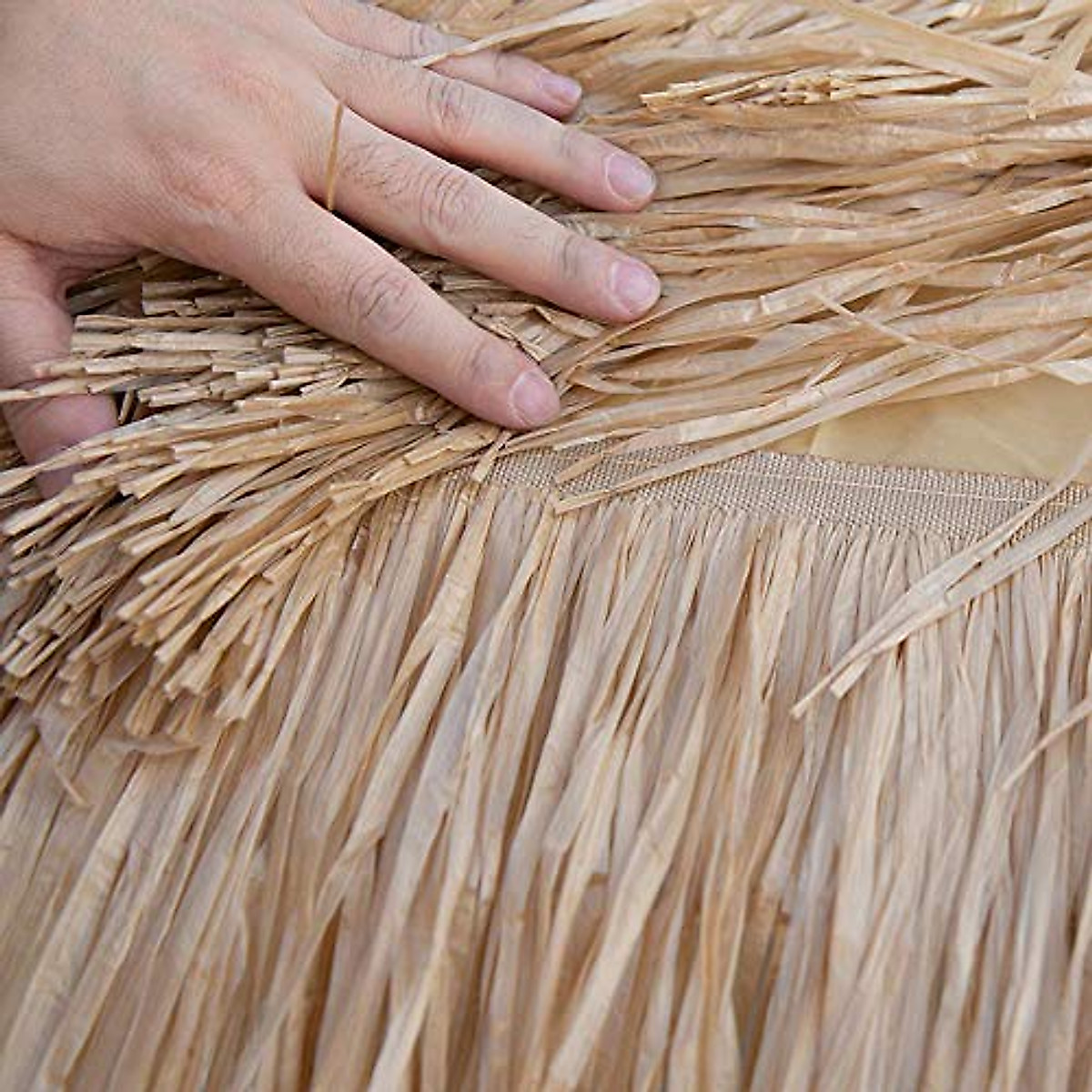 HLMBQ 2.5m/8.2ft Thatch Patio Tiki Umbrella,Parasol Garden Umbrella ...