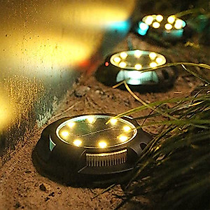 Outdoor lights Solar Underground Lights Outdoor Garden Lights Waterproof Home Garden Lawn Floor Lights Decorative Stair Step Night Lights (Size : 4 sided blue 8 lamp warm light)