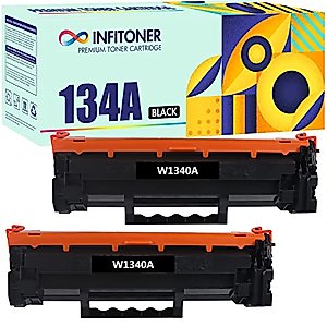 134A Toner Cartridge 2-Pack Compatible Replacement for HP 134A W1340A 134X W1340X Toner Cartridge for HP M209dwe M209dw MFP M234dw M234dwe M234sdne M234sdn M234sdwe M234sdw Printer (Black, No Chip)