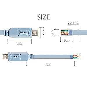 OIKWAN Console Cable,USB Console Cable, USB to RJ45 Console Cable with FTDI chip Compatible with Cisco, Huawei,HP,Arista,Opengear,Aruba，Juniper Routers/Switches for Laptops in Windows, Mac, Linux