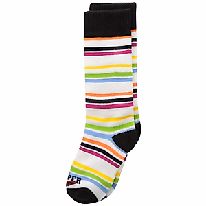 Hot Chillys Girl's Hype Medium Cushion Sock, Hype/White, Medium