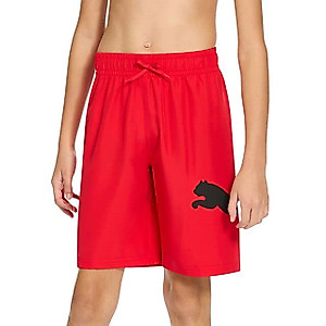 PUMA Boys' Big Cat Swim Trunks, High Risk Red, Small