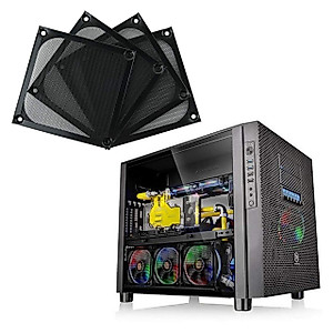 CM 4 Pcs Computer Case Fan Dust Filter PC Mesh Filter Cover Grills, Aluminum Frame Mesh with Screws, 120 mm x 120 mm, Block Color