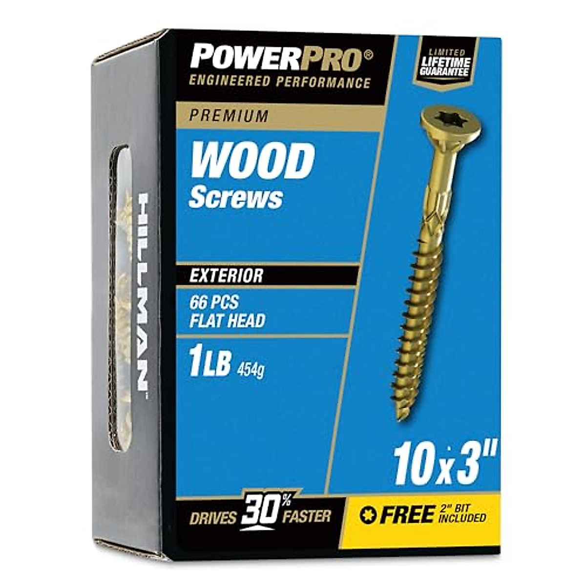 Power Pro Premium Exterior Wood Screws (#10 x 3") - 1lb Box