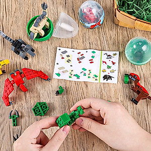 3 otters 6PCS Dinosaur Building Blocks, Dinosaur Eggs with Dinosaurs Building Kit Inside, Dinosaur Toys GIFS for Kids Surprise, Classroom Events, Carnival Prizes
