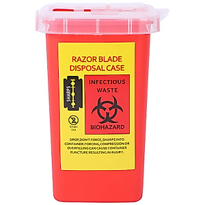 Blade Dispenser Case Razor Blade Disposal Case Barber Shop Storage Bank Container for Used Red