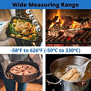 Digital Instant Read Stem (18") Thermometer with Lollipop Head for Food Preparation, Cooking, Baking, Grilling, Brewing