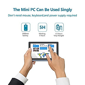 HIGOLEPC Mini PC Windows 11 PRO, Intel Celeron J4125 Mini Computer, 8GB DDR4 128GB EMMC Mini Desktop Computer with IPS Screen, WiFi 6.0, BT5.2, Gigabit Ethernet