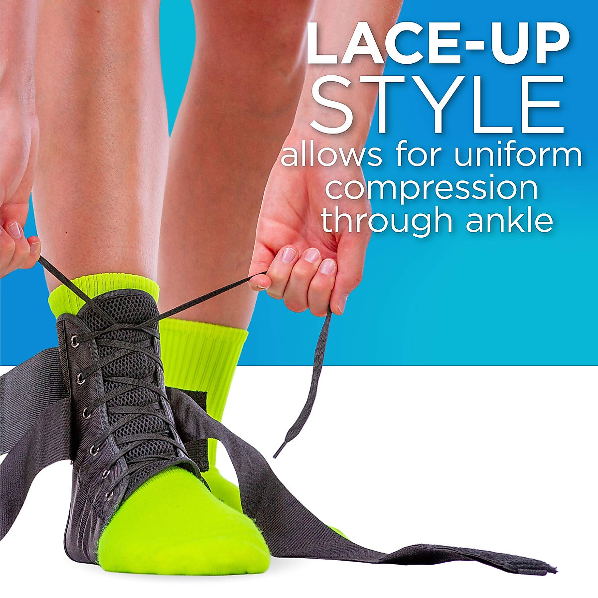 BraceAbility Sports Ankle Brace - Best Lace Up Figure 8 Sprained, Rolled or Twisted Treatment Active Support Wrap Stabilizer Splint for Basketball, Volleyball, Soccer, Working Out, Running Pain (XL)