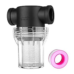 Garden Hose Sediment Filter Attachment Water Filter T Strainer 3/4" with 40Mesh Filter Screen Plastic Inline Hose Filter Twist-On Pipe Strainer for Pressure Washer,RV