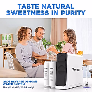 Vortopt QR03 Reverse Osmosis System RO Replacement Filter Cartridge, 24 to 36 Month Lifetime, 600GPD, QR03-RO