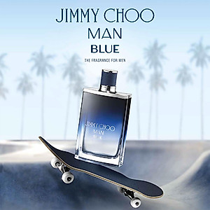 JIMMY CHOO Man Blue Eau de Toilette - Long Lasting Fragrance with notes of Black Pepper, Cypress & Vanilla Bean - Leathery & Woody - 3.3 fl. oz.