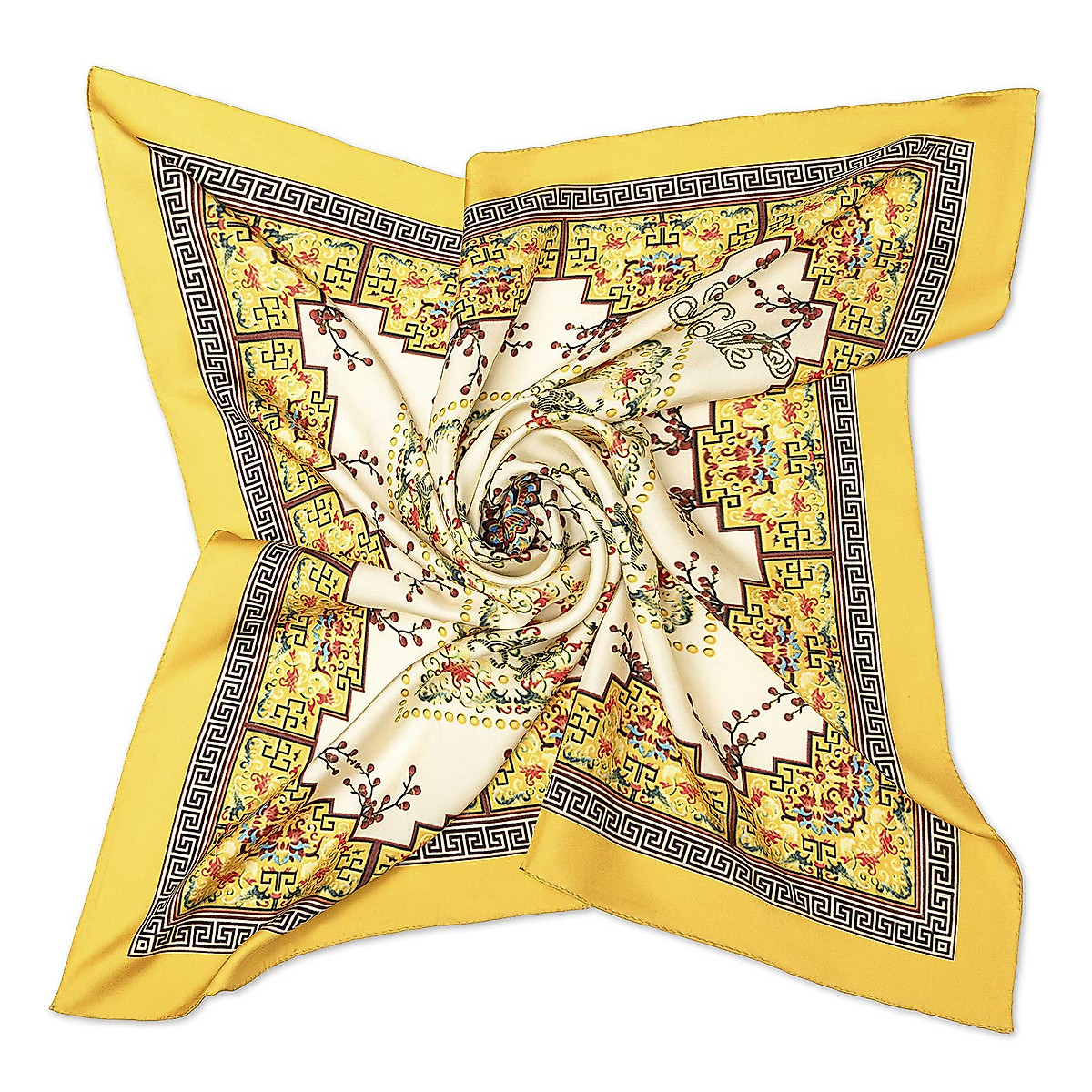 KONSANS 35“ 16 Momme Twill 100% Real Mulberry Silk Square Women Scarfs Scarves