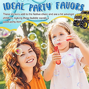 Arrowbash 24 Pcs Monster Truck Party Favors Bulk Mini Bubble Wands for Kids Toddlers Birthday Party Gifts Outdoors Activity Prizes Supplies