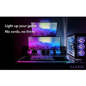 CLAVIO 15W Wireless Charging RGB Gaming Mouse Pad, LED Mouse Pad 31.5 x 12 inch Extra Large Mousepad Non-Slip Rubber Base, 10 Light Modes RGB Desk Mat for Gaming, MacBook, PC, Laptop, Desk