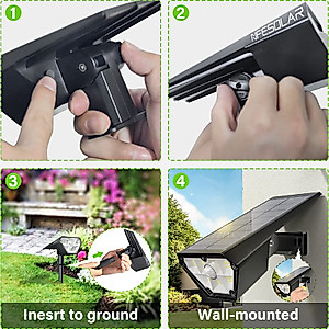 NFESOLAR 2-in-1 Solar Lights Outdoor Garden (1 Pack), 38 LEDs IP65 Waterproof Solar Motion Spotlights Outdoor Decorative for Patio, Yard, Garden, Garage, Pathway, Warm White