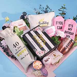 40th Birthday Gifts Women, Happy 40th Birthday Gifts for Women Turning 40 and Fabulous, Funny 40 Years Old Birthday Gift Ideas for Best Friend Female Wife Sister Mom Aunt 40th Bday Gifts Women Tumbler