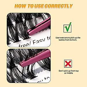 Lash Clusters Kolybel individual lashes 30D+40D 10-16MIX Clusters False Eyelash D Curl DIY Clusters 280pcs Lash Extensions Makeup Individual DIY Eyelash Extensions at Home (30D+40D,D-10-16MIX)