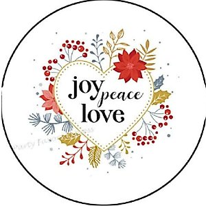 30 Pcs 1.5" Inch Love Peace Joy Heart Flowers Stickers - Flower Stickers - Joy Stickers Envelope Seals Labels - D #AA61RK