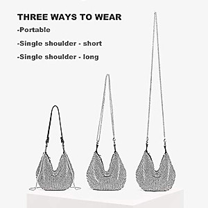 Gudessly Women's Full Rhinestone Fashion Evening Bag Shinny Bling Purse Handbag Party Prom Wedding Purse