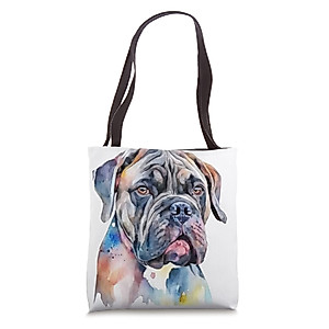 Cane Corso Dog Colorful Watercolor Dog Tote Bag