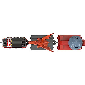 Fisher-Price Thomas & Friends Diecast Toy Train Medieval Thomas Push-Along Engine With Boulder Launcher For Preschool Kids Ages 3+ Years