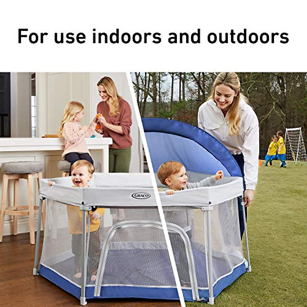 Graco Pack 'n Play LiteTraveler LX Playard Outdoor and Indoor Playspace with Compact Fold UV Canopy, Canyon