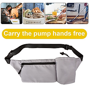 iGuerburn Breast Pump Bag for Medela Freestyle Hands-free and Elvie Stride Breast Pump, Medela Freestyle Flex Fanny Pack Accessories with Adjustable Belt for Working Moms (Grey)