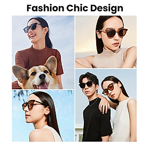 BENEUNDER Polarized Sunglasses for Womens & Mens, Retro Small Round Folding Sunglasses with UV400 Protection