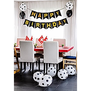 Happy Birthday Banner Black and Gold Glitter Letters on Thick Cardstock Paper Black Happy Birthday Bunting Garland for Birthday Photo Booth and Backdrop Hanging Party Supplies