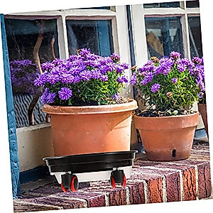 YARNOW 1pc Flower Pot Tray Planter Outdoor L Brackets Heavy Duty Outdoor Pots for Plants Plant Caster Wheels Plastic Plant Caddy Plant Container Tray Flower Pot Moving Tray Plant Pot Tray