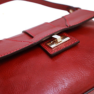 Floto Sapri Cross Body Bag in Red Leather