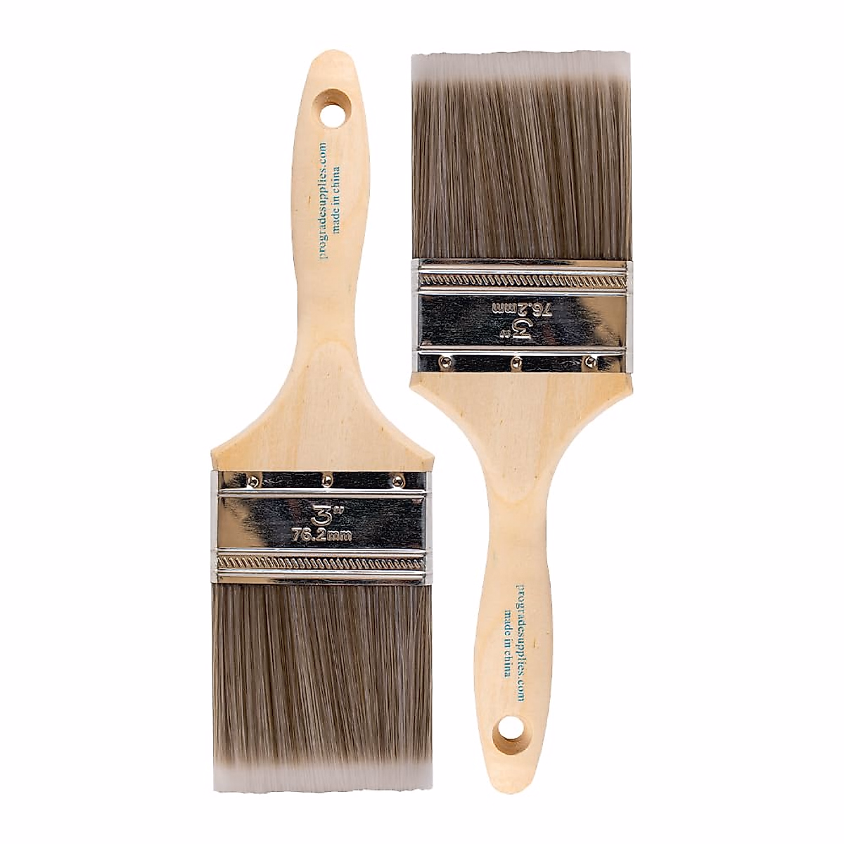Pro Grade - Paint Brushes - 2Ea 3" Flat Brushes