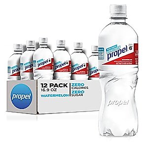 Propel, Watermelon, Zero Calorie Sports Drinking Water with Electrolytes and Vitamins C&E, 16.9 Fl Oz (Pack of 12)