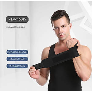 SUJAYU Wrist Wraps, 2 Pack Wrist Brace Wrist Straps for Weightlifting, Wrist Straps Lifting Straps Wrist Weights Carpal Tunnel Wrist Brace, Wrist Brace for Working Out Gym Accessories for Men (Red B)