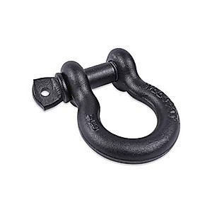 AGENCY 6 Recovery Shackle Block Assembly 2 INCH Double Hole Powder Coat Grey - Hitch Receiver Block - Proudly Made in The USA with US Certified Materials - Includes Hitch pin and D-Ring