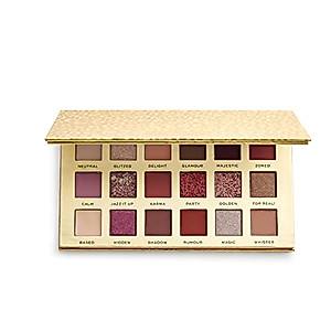 Revolution Pro Eyeshadow Palette, Glitter, Matte & Pearl Pigments, 18 Panned Shadows, Vegan & Cruelty-Free, New Neutral, 0.63 Oz
