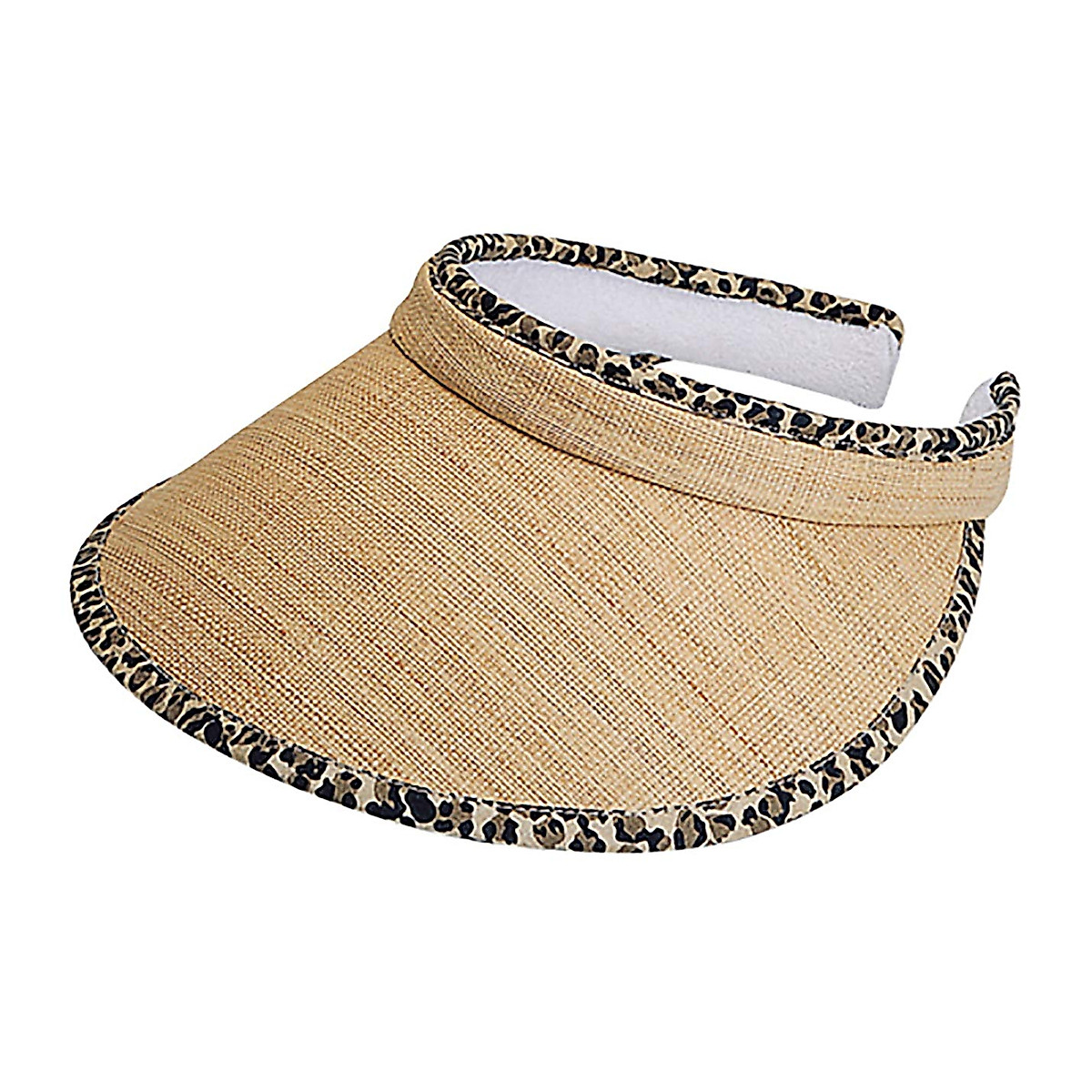 Straw Clip On Visor Cap, Leopard