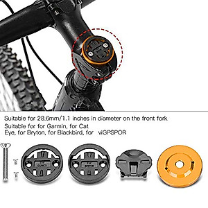 Liyeeo Bike Computer Stem Holder, Bike Computer Holder Wide Compatibility Sturdy Durable for Road Bike C for Mountain Bikes(Gold)