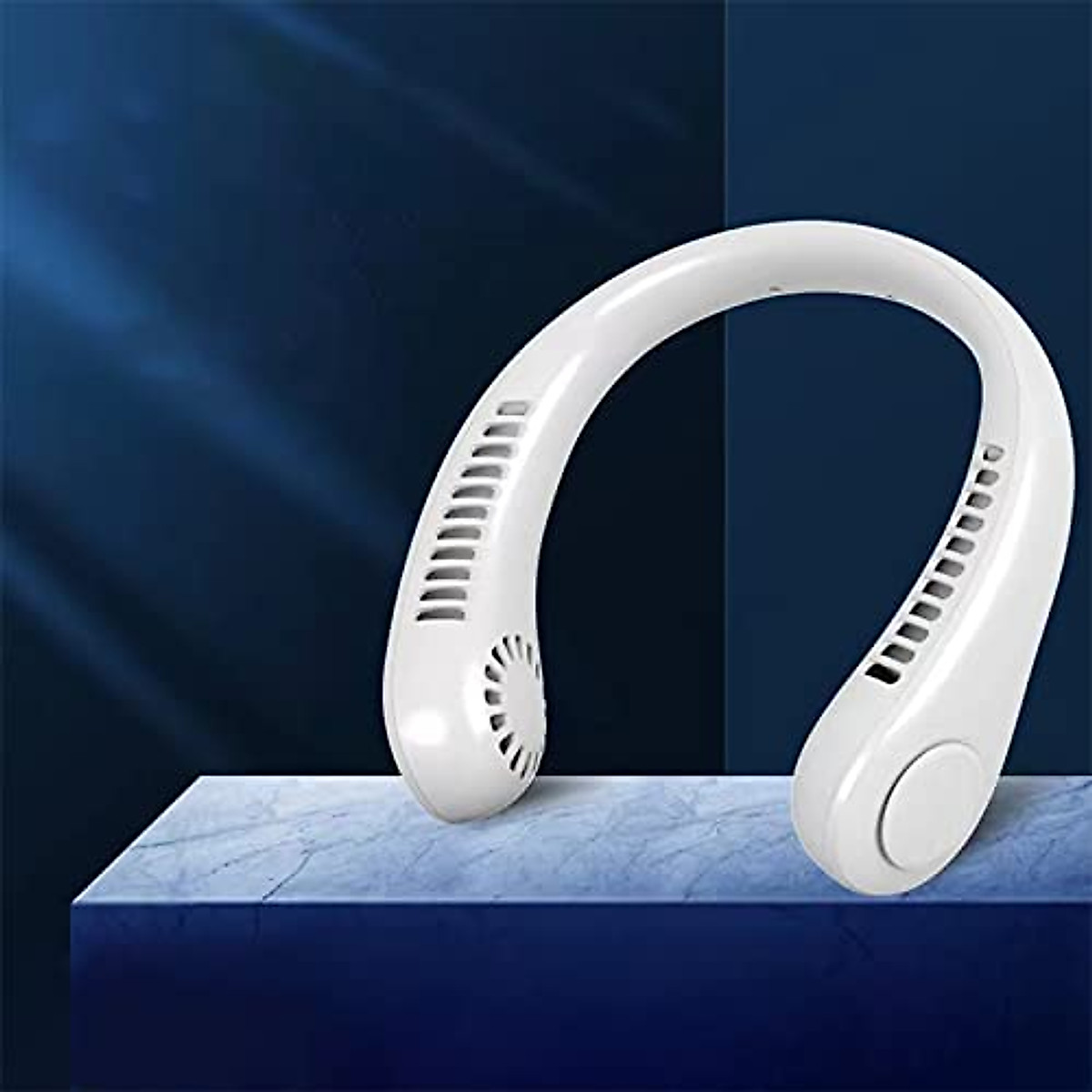 Neck Fans Portable Rechargeable, Bladeless Portable Fans Hands Free Neck Fans Headphone Design 360° Cool-ing Fan 3 Speeds Hanging Neck-Fan for Outdoor Sports Travel, White, One Size