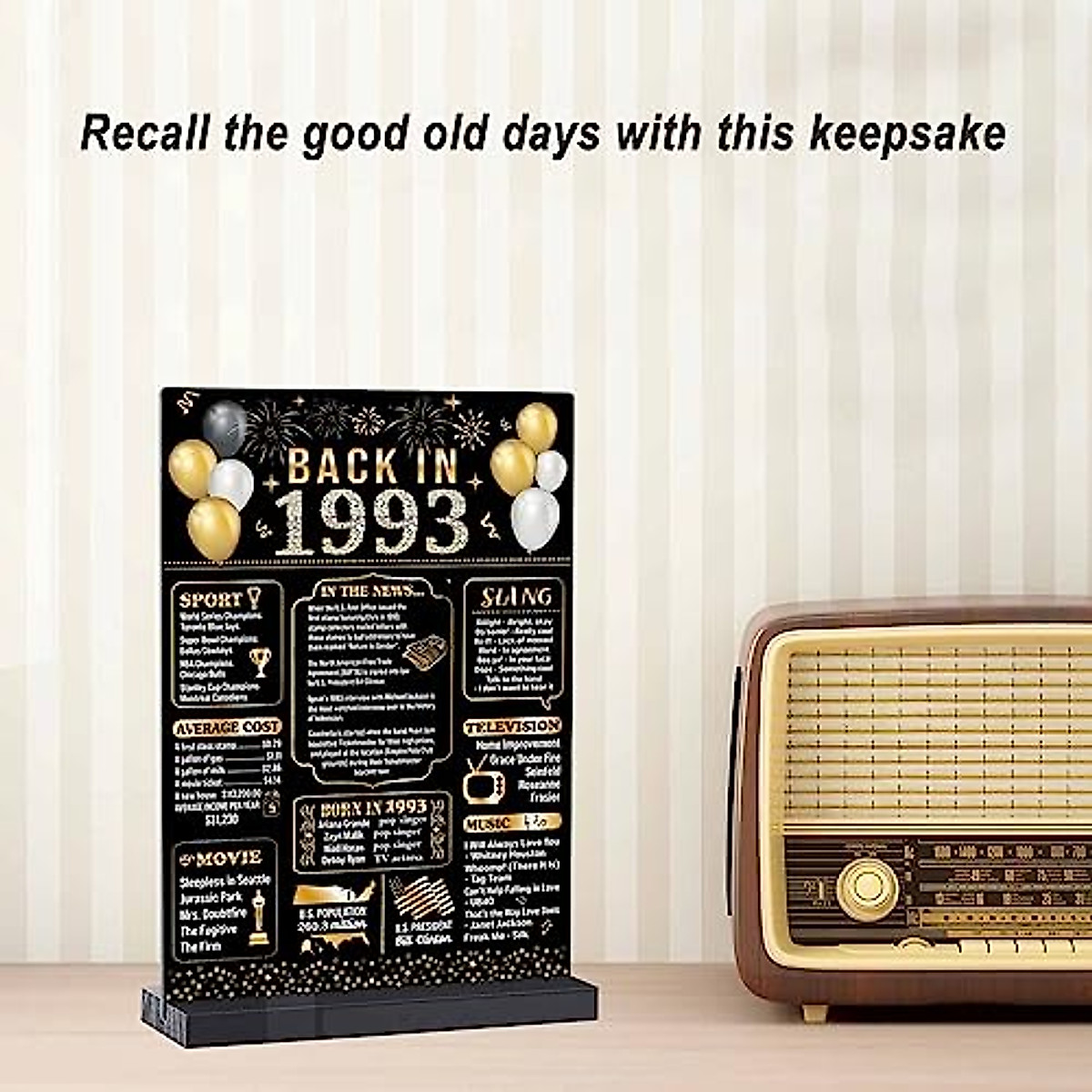 30th Birthday Party Decorations Supplies, 30th Birthday Gifts for 30 Years Old Women Men, Thirty 30th Birthday Decorations for Him Her- Vintage 1993 Birthday Poster Table Sign