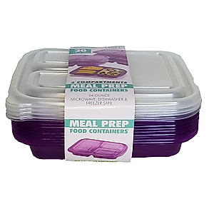 Compartment Meal Prep Food Containers, 34 oz (20 Piece set)