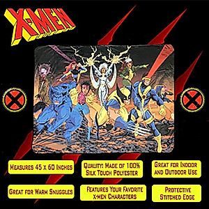 Marvel X-Men Team Fleece Soft Throw Blanket| Measures 60 x 45 Inches