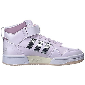 adidas Women's Postmove Mid Basketball Shoe, Almost Pink/Silver Metallic/Magic Mauve, 7