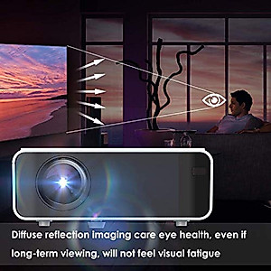 NIZYH Projector Full HD Video Projector, Home Outdoor Projector Compatible,Portable Home Theater Video Projector