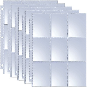 MaxGear Pokemon Card Binder Sleeves, Baseball Trading Card Page Protectors 9 Pocket for 3 Ring Binder, 40 Pack Sheet Protector Sleeve for Sport Cards, Coupon, Game Cards, Business Cards