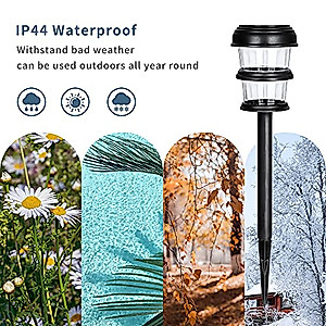 GIGALUMI 12 Pack Solar Garden Lights, Outdoor Solar Lights Waterproof, Automatic Solar Pathway Lights for Yard, Landscape, Lawn, Patio, Path, and Driveway (Cold White)