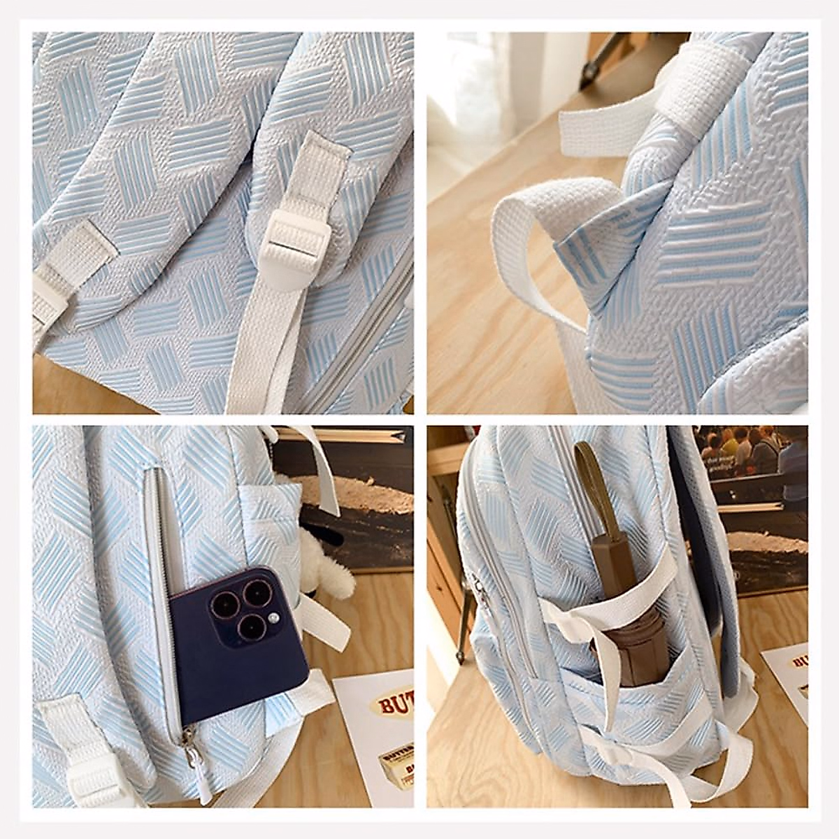 UNICOLD Kawaii Backpack With Cute Accessories Large Capacity Aesthetic Bag (Purple)