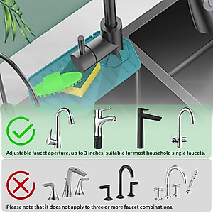 BYTELIVE 2-Pack Silicone Sink Splash Guard, Mini Size 9.6" x 6", Double-sided Design Self Drainin Sink Mat for Kitchen, Bathroom, Sink Sponge Holder (2-Pack Gray)