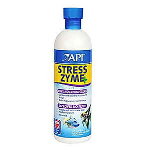 API STRESS ZYME Freshwater and Saltwater Aquarium Cleaning Solution 16-Ounce Bottle